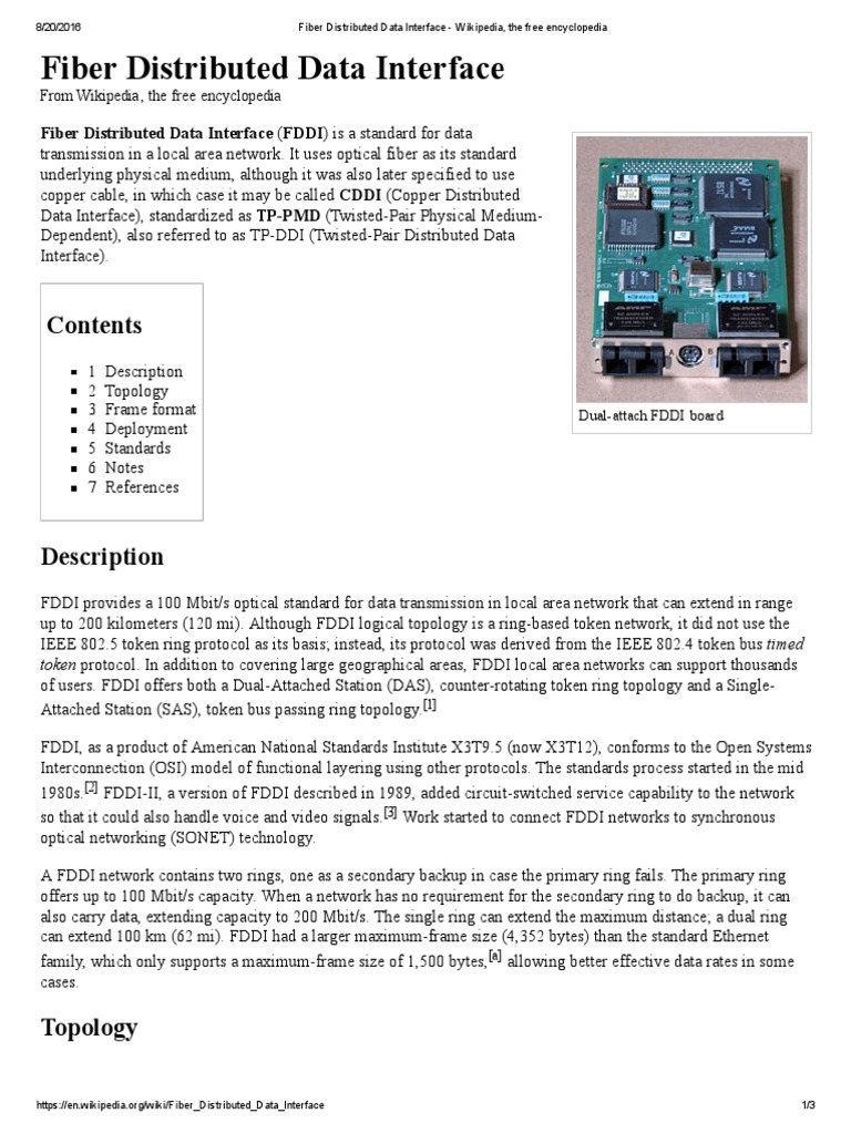 Fiber Distributed Data Interface | PDF | Digital Technology | Electrical Engineering