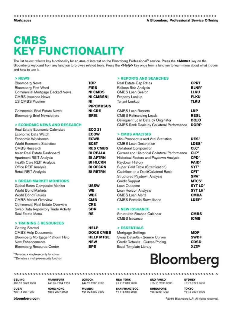 BBG Cmbs Cheat Sheet | PDF | Commercial Mortgage Backed Security ...