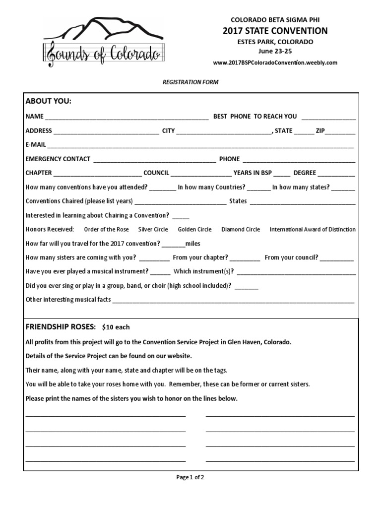 2017 Convention Registration Form pdf-2 | PDF | Business