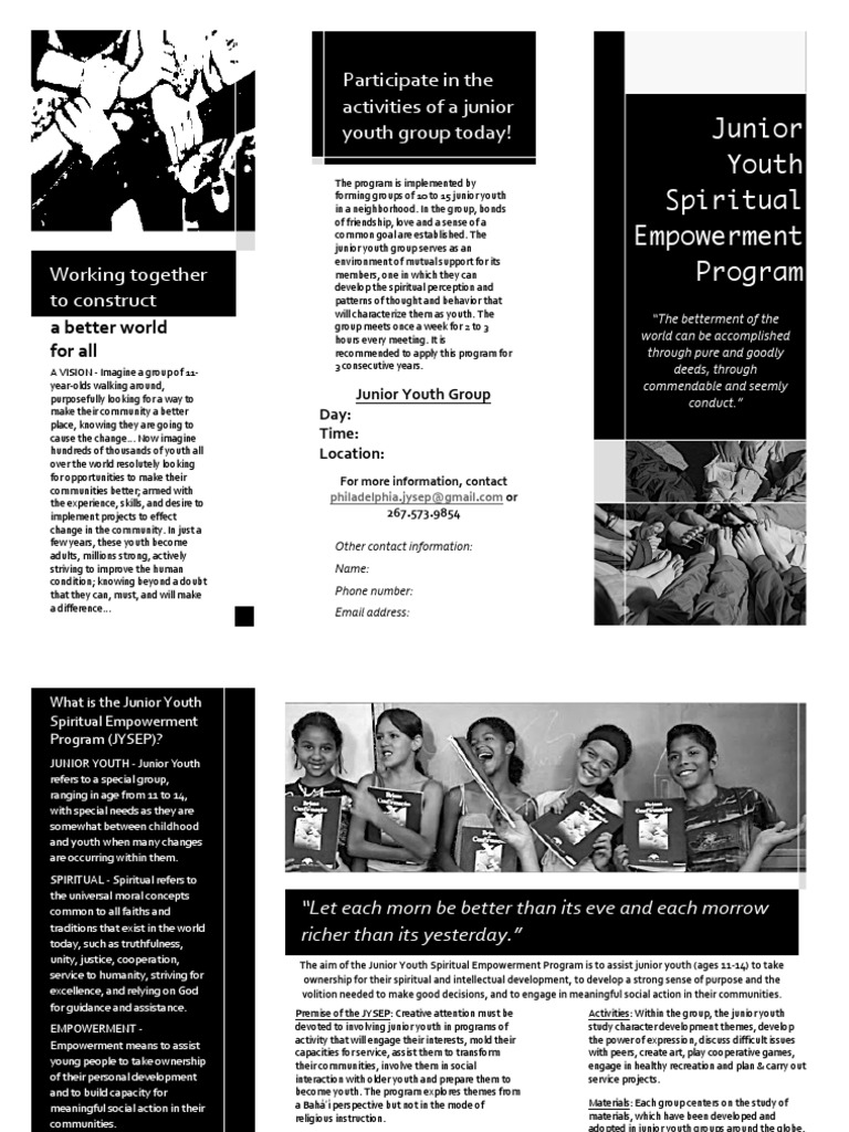Junior Youth Spiritual Empowerment Program (JYSEP | PDF | Empowerment ...