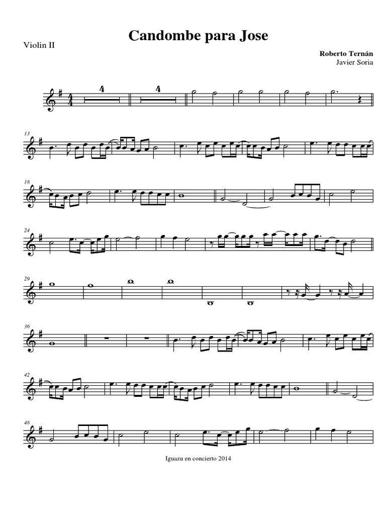 Candombe para Jose Violin II | PDF