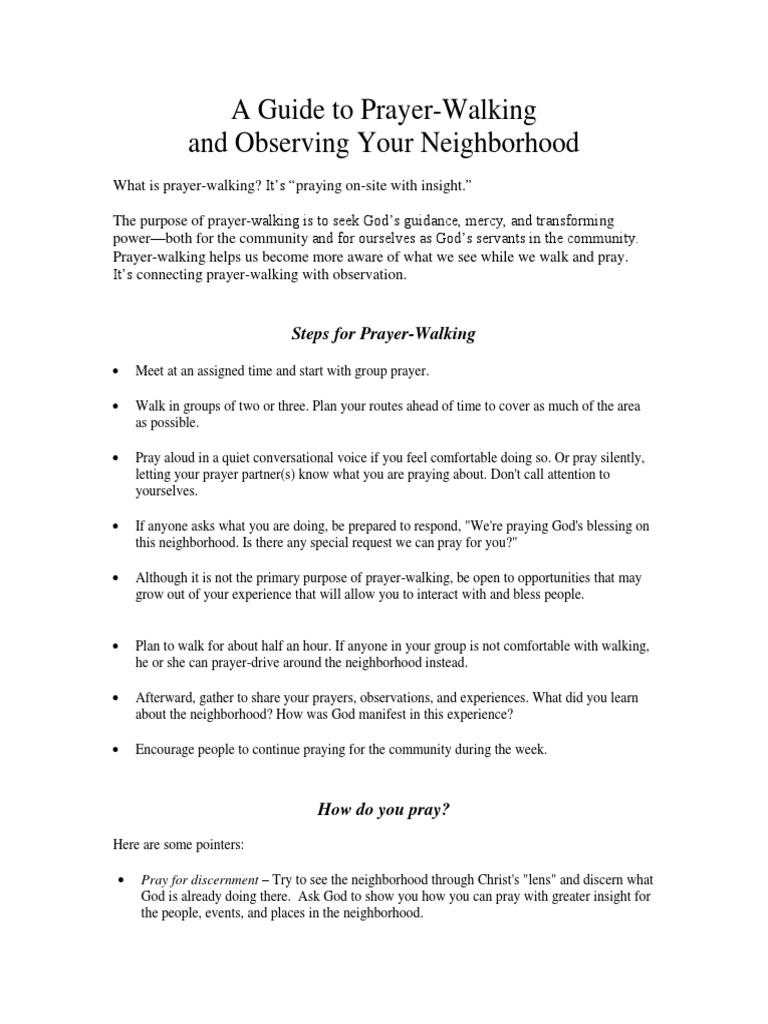 A Guide To Prayer Walking | PDF | The Gospel | Prayer