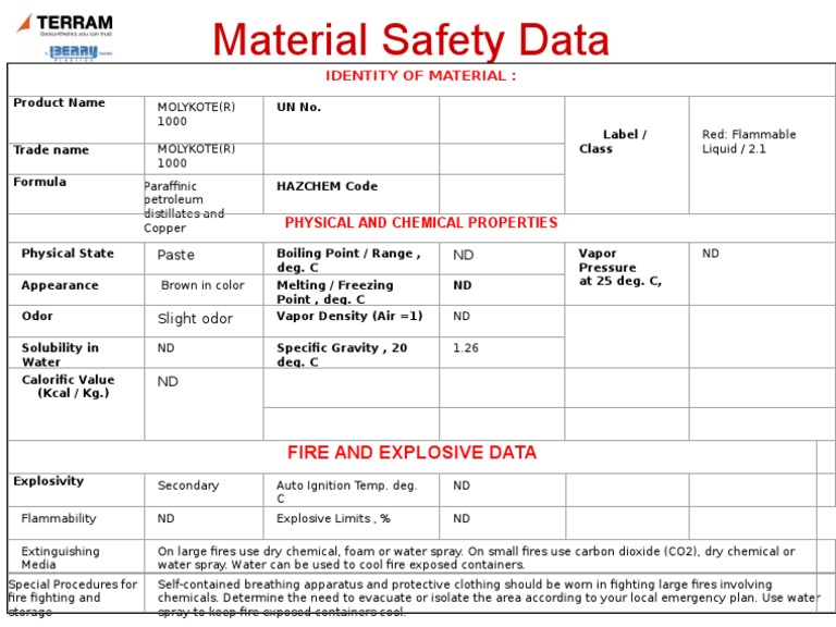 Msds Sheet | PDF