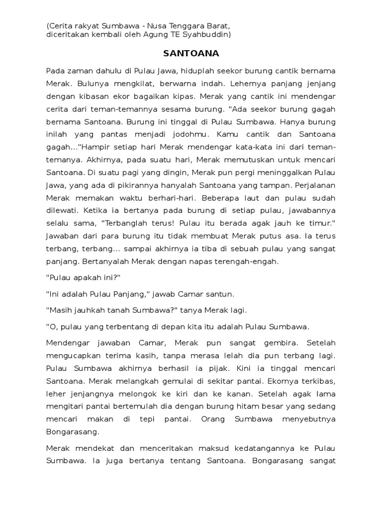 Cerita Rakyat Sumbawa | PDF