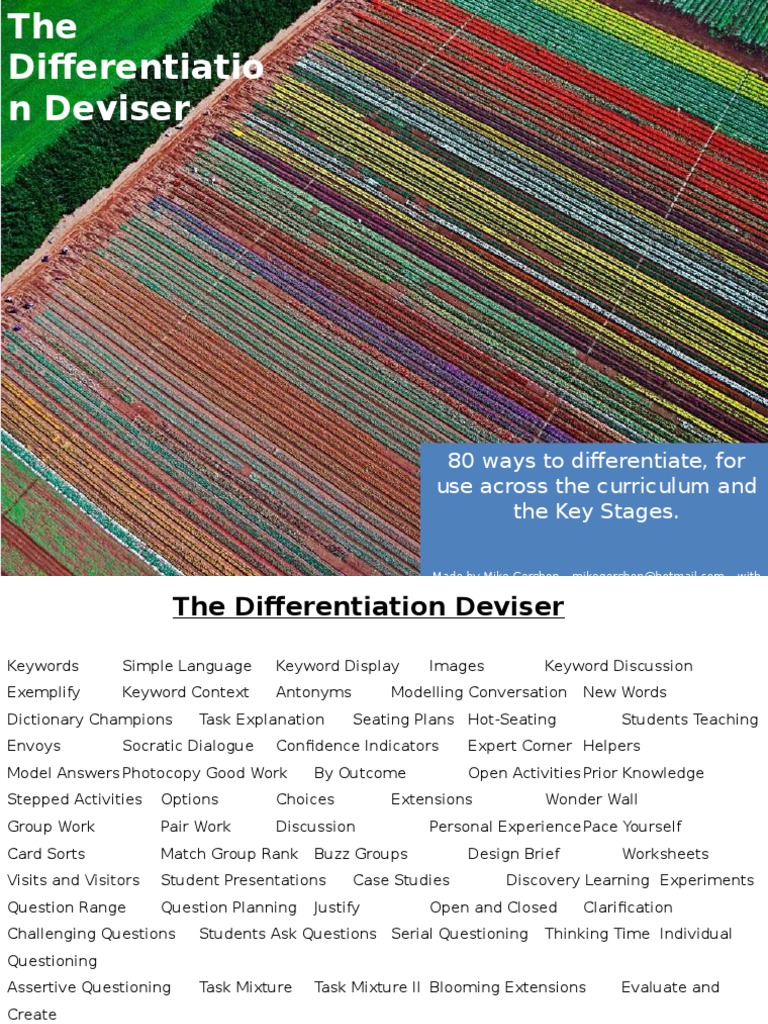 80 Ways To Differentiate, For Use Across The Curriculum and The Key Stages | PDF | Question ...