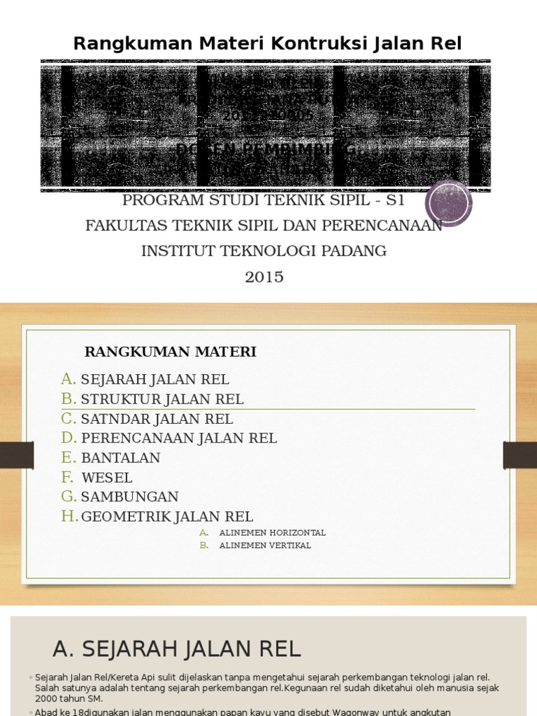 Rangkuman Materi Kontruksi Jalan Rel | PDF | Teknologi & Rekayasa