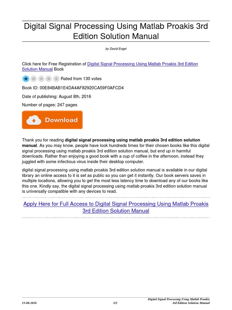 Digital Signal Processing Using Matlab Proakis 3rd Edition Solution ...