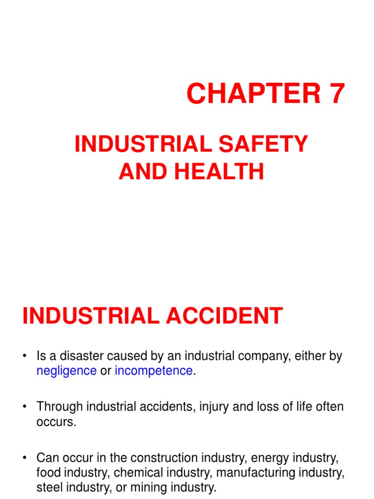 Chapter 7 - Industrial Health and Safety | Download Free PDF ...