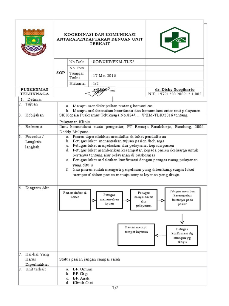 7.1.3.7 Sop-Koordinasi-Dan-Komunikasi-Antara-Pendaftaran-Dengan-Unit ... 7.1.3.7 Sop-Koordinasi-Dan-Komunikasi-Antara-Pendaftaran-Dengan-Unit ...