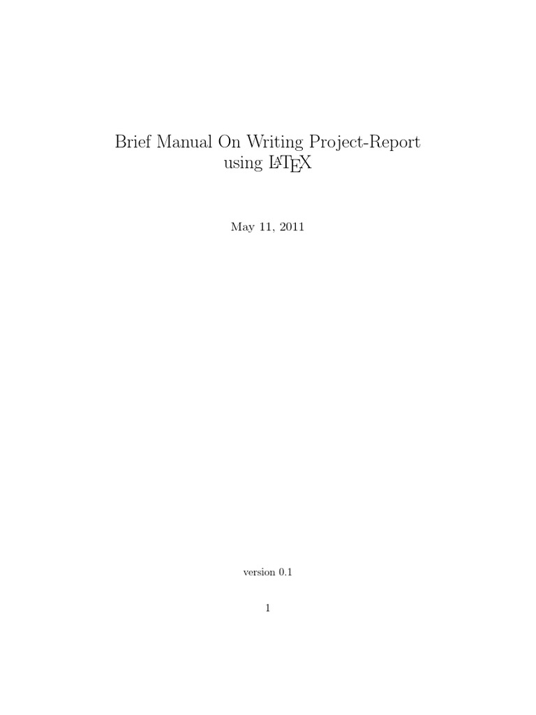 Manual On Writing Project Reports | PDF | Te X | Text