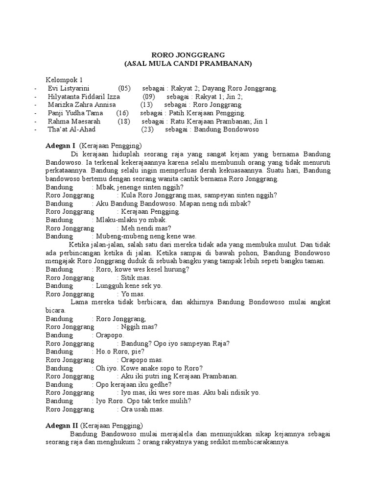 Roro Jonggrang | PDF