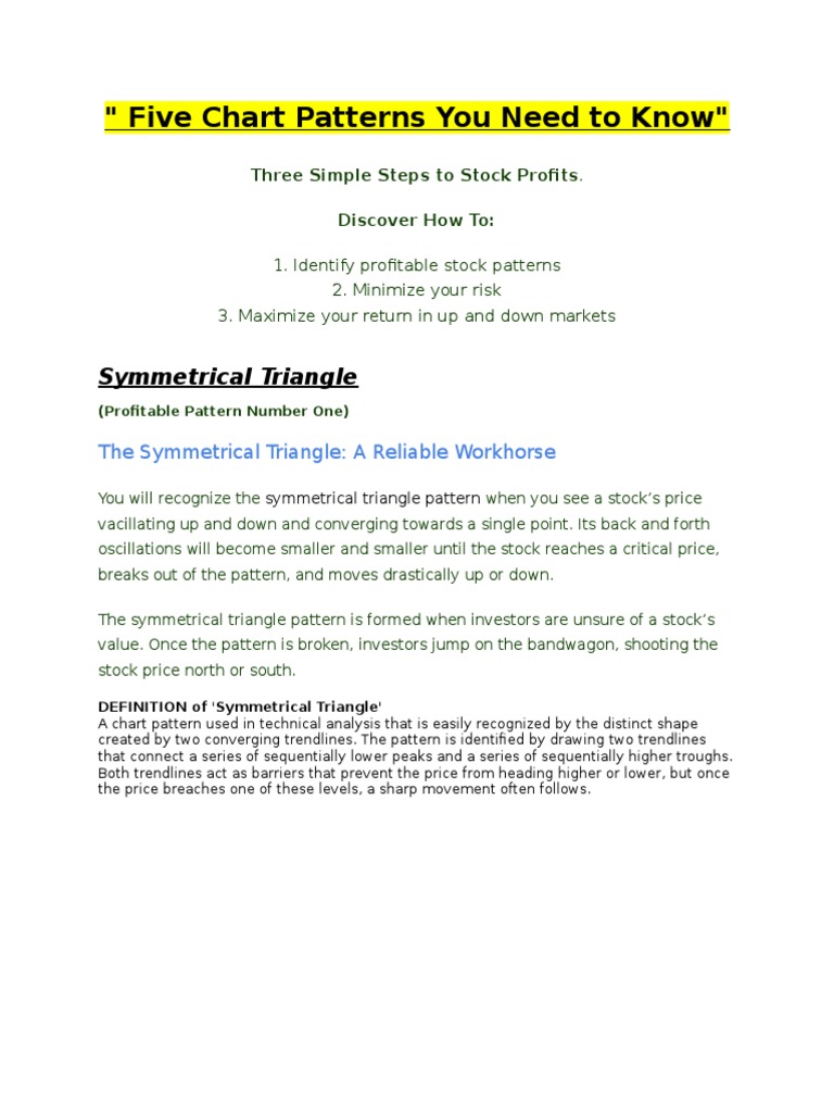 Five Chart Patterns You Need To Know | Download Free PDF | Market Trend ...