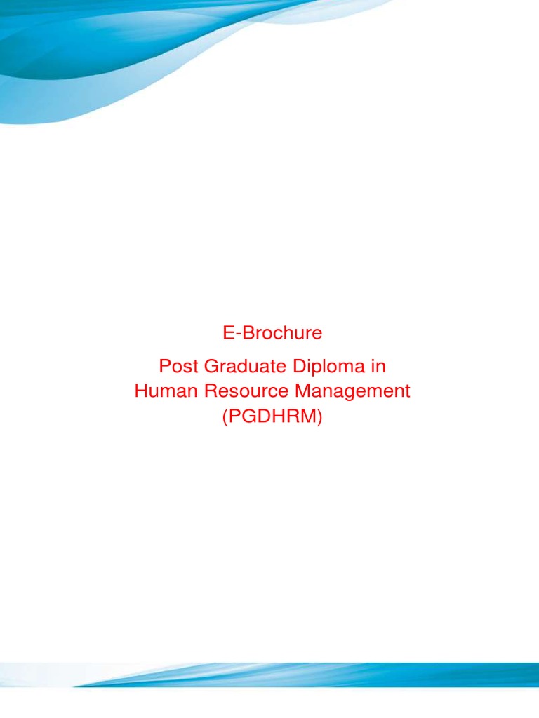 Prospectus PGDHRM | PDF | Distance Education | University And College Admission