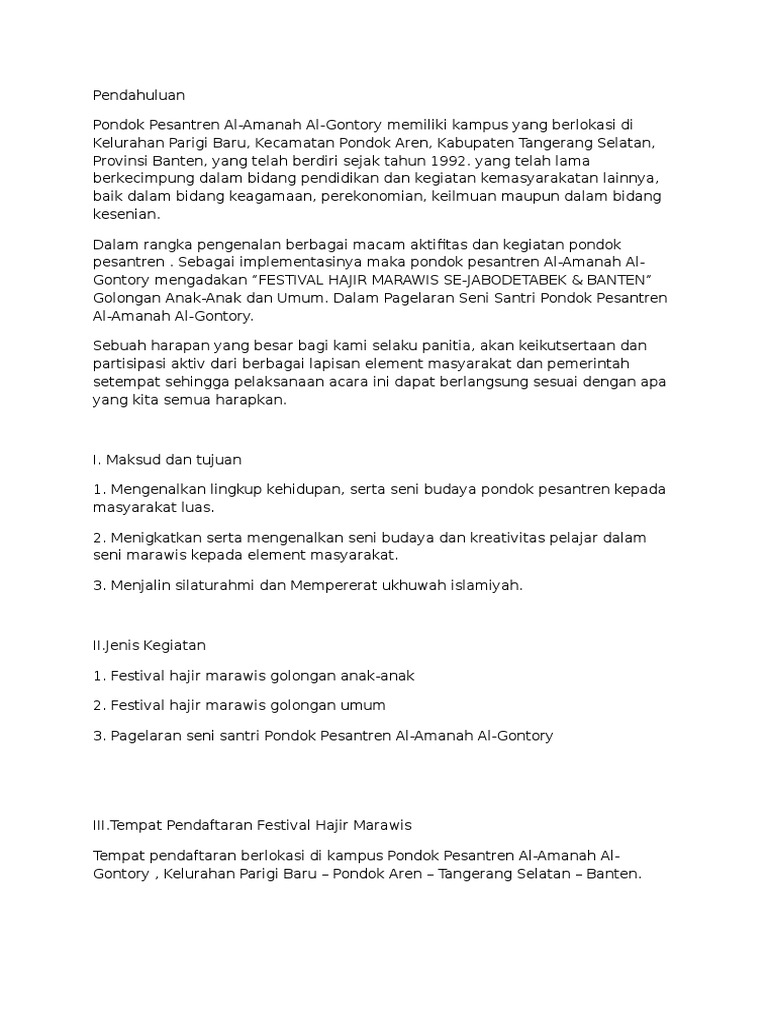 Proposal Lomba Marawis | PDF