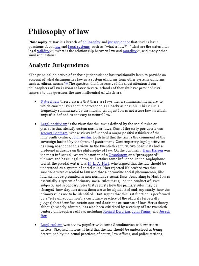 Philosophy of Law | PDF | Jurisprudence | Philosophical Theories