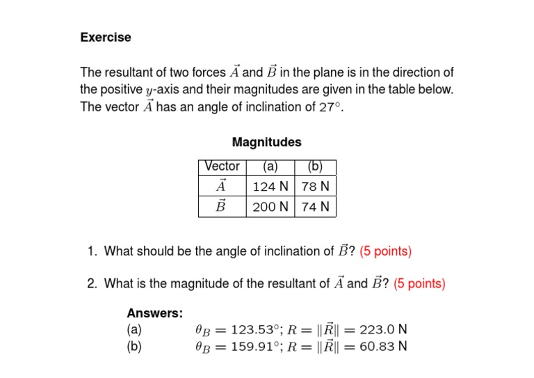 Force Resultant Calculation Exercise | PDF