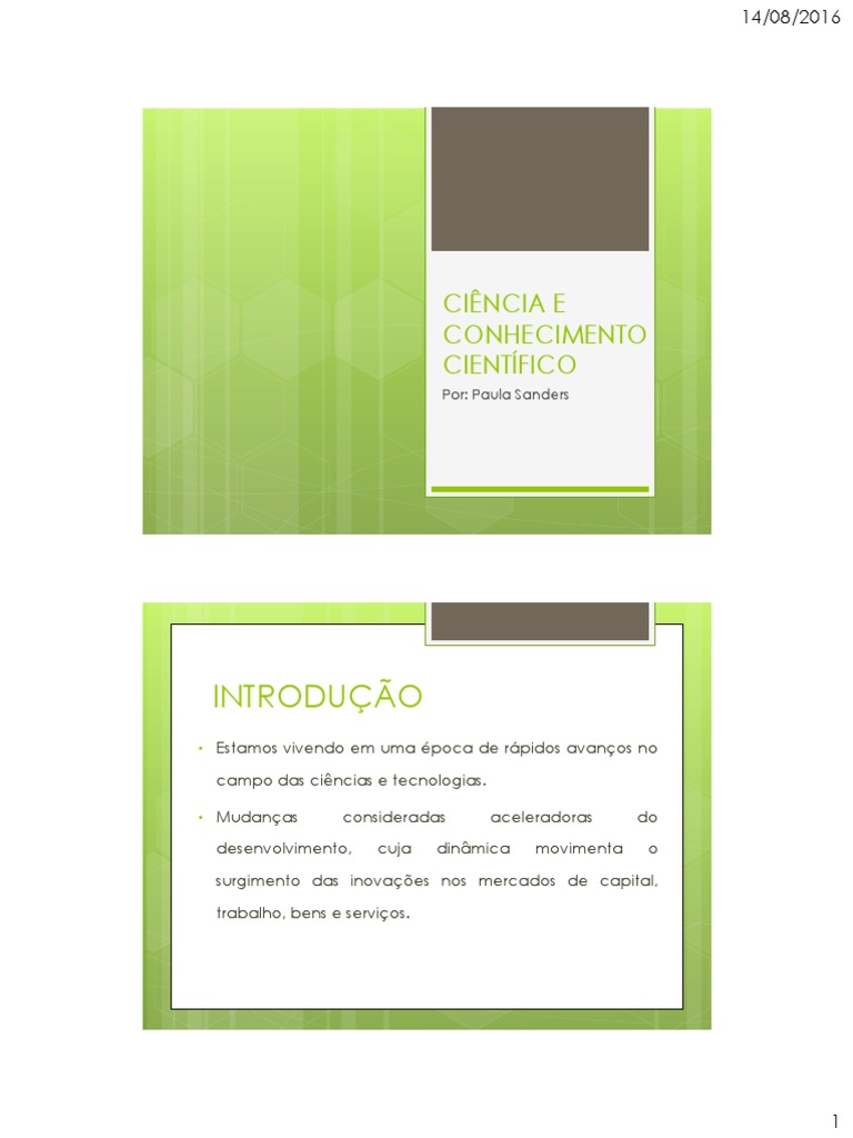 Ciência E Conhecimento Científico Pdf Pdf Science Conhecimento