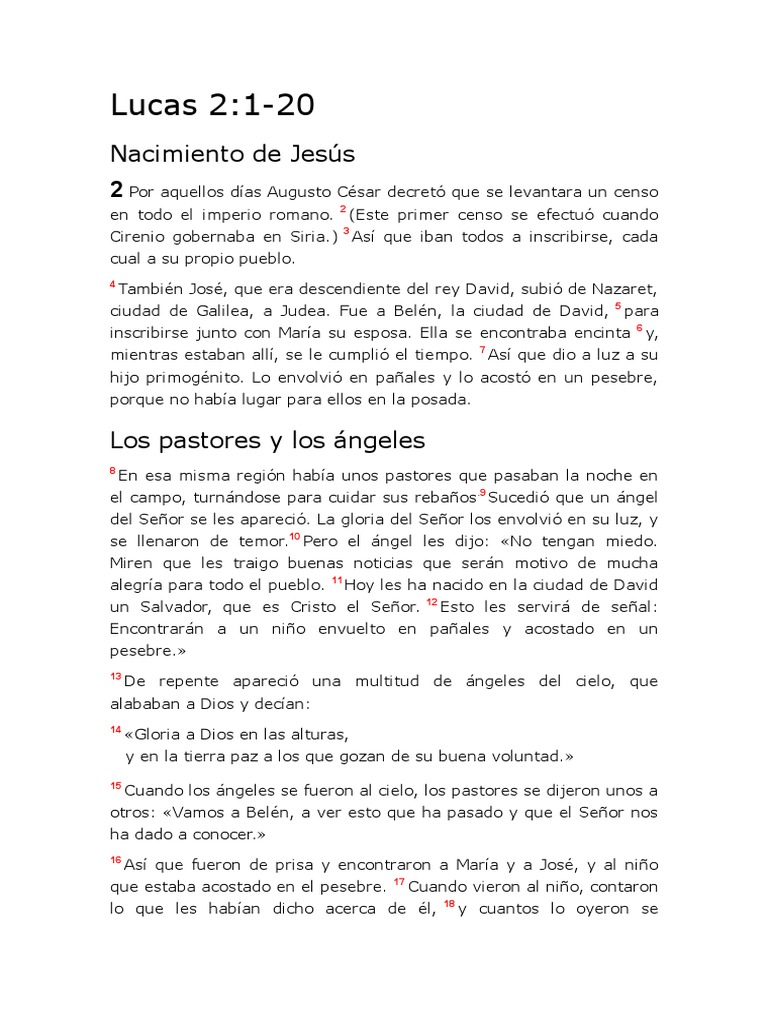 Lucas 2 Nacimiento de Jesus | PDF | San José | María, madre de Jesús