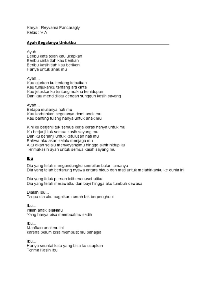 Puisi Ayah Ibu | PDF | Puisi