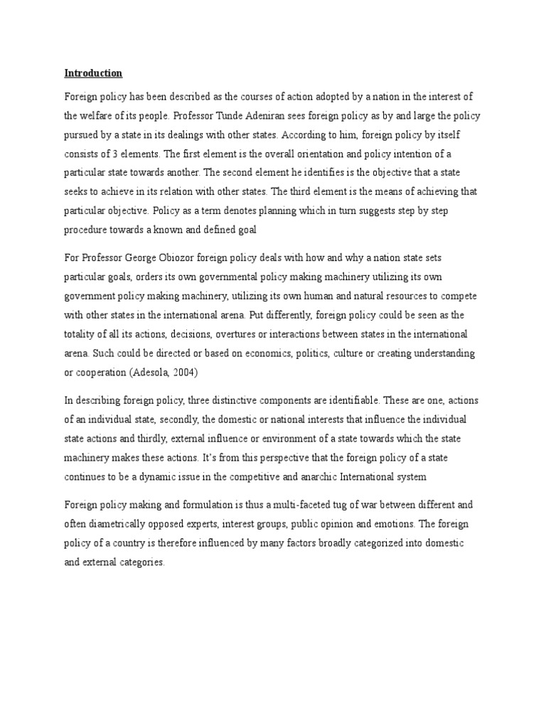 Determinants of Foreign Policy | Power (Social And Political) | Policy