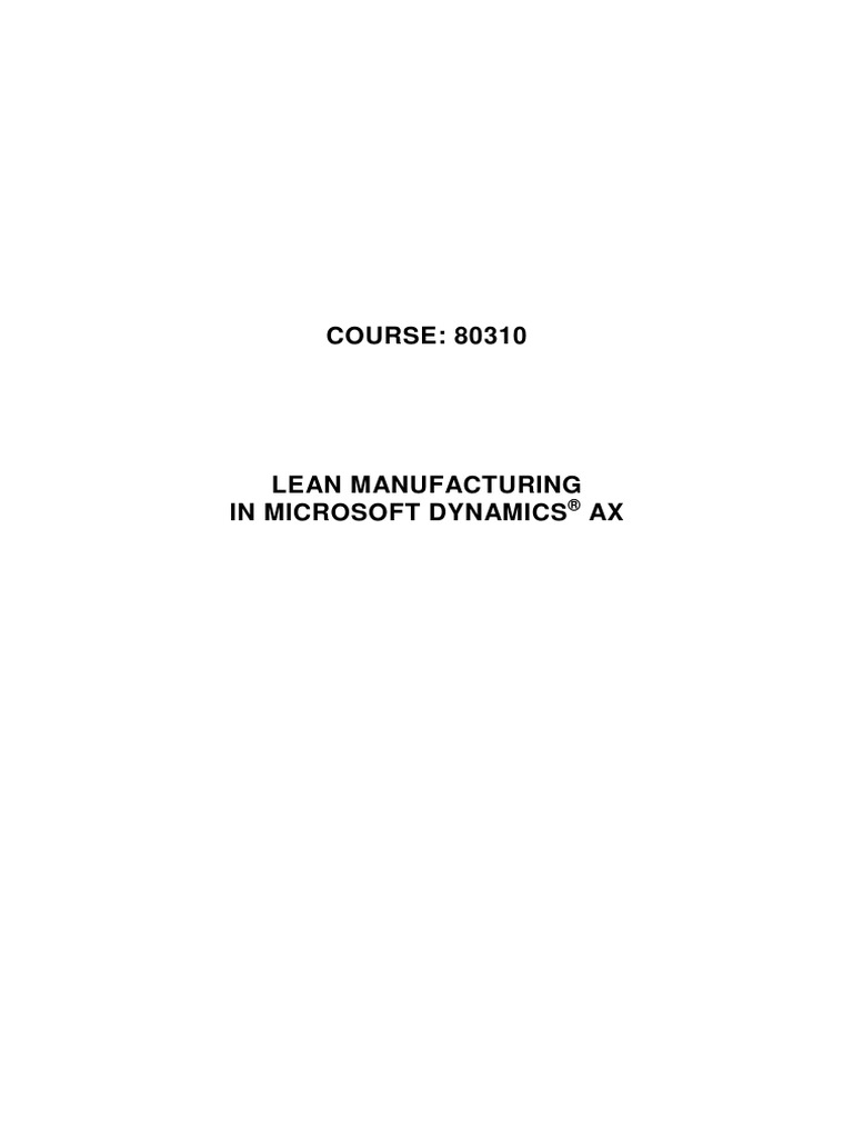 AX2012 - ENUS - Lean Manufacturing PDF | PDF | Lean Manufacturing | Supply Chain