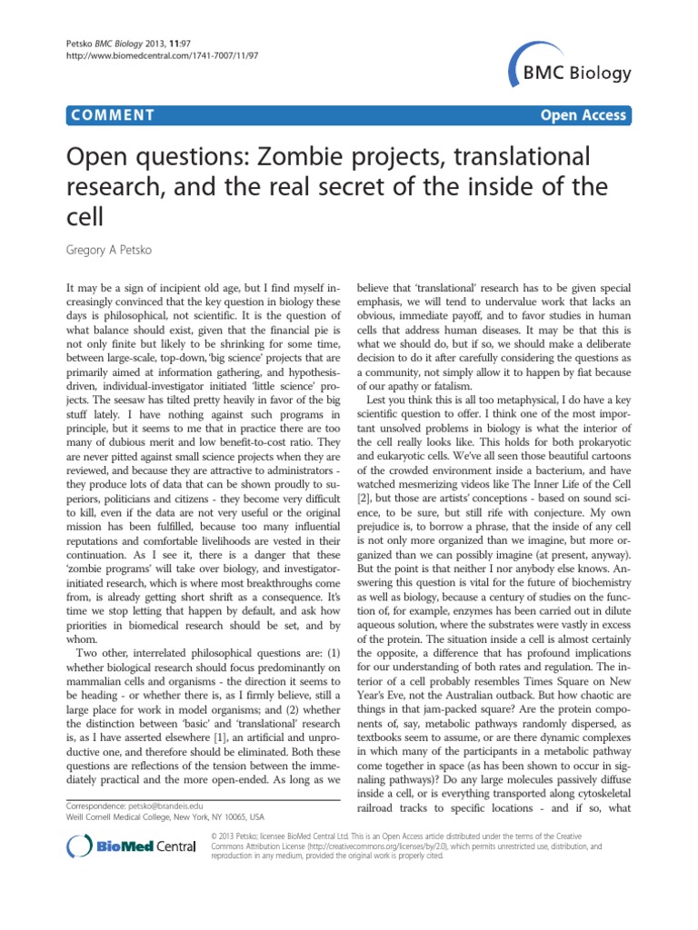 Zombie Projects, Translational Research, and The Real Secret of The ...