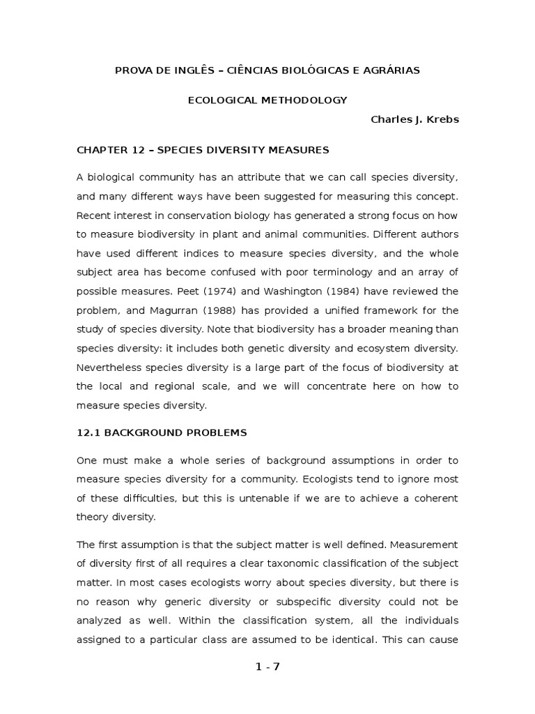 Practice Test - Ecological Methodology | PDF | Biodiversity | Ecology