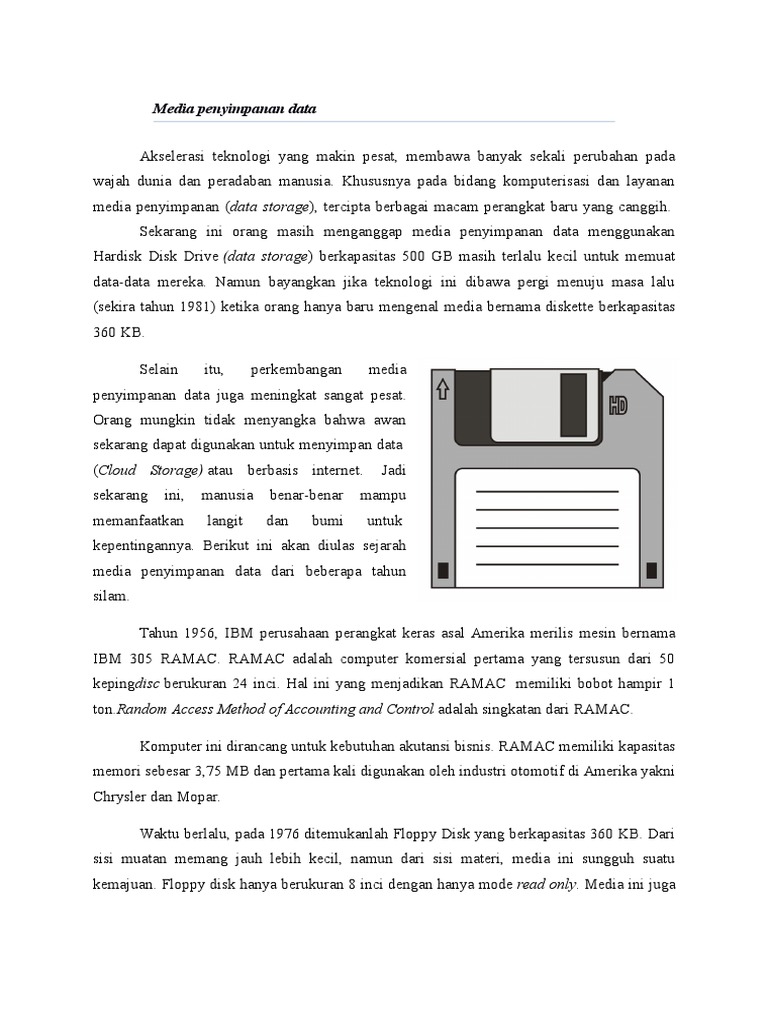 Media Penyimpanan Data | PDF