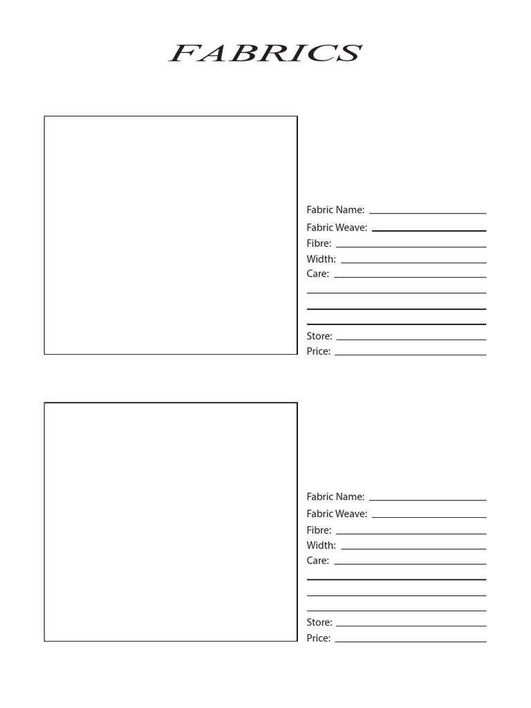 Fabric Sample Sheet | PDF