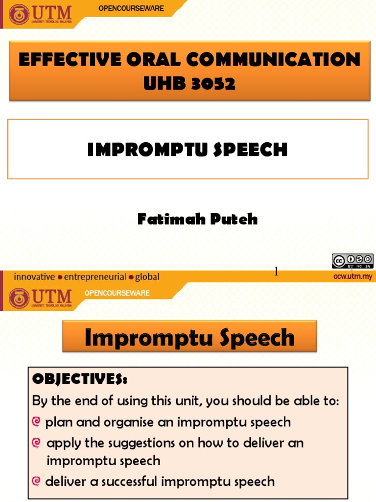 impromptu speech | Human Communication | Epistemology