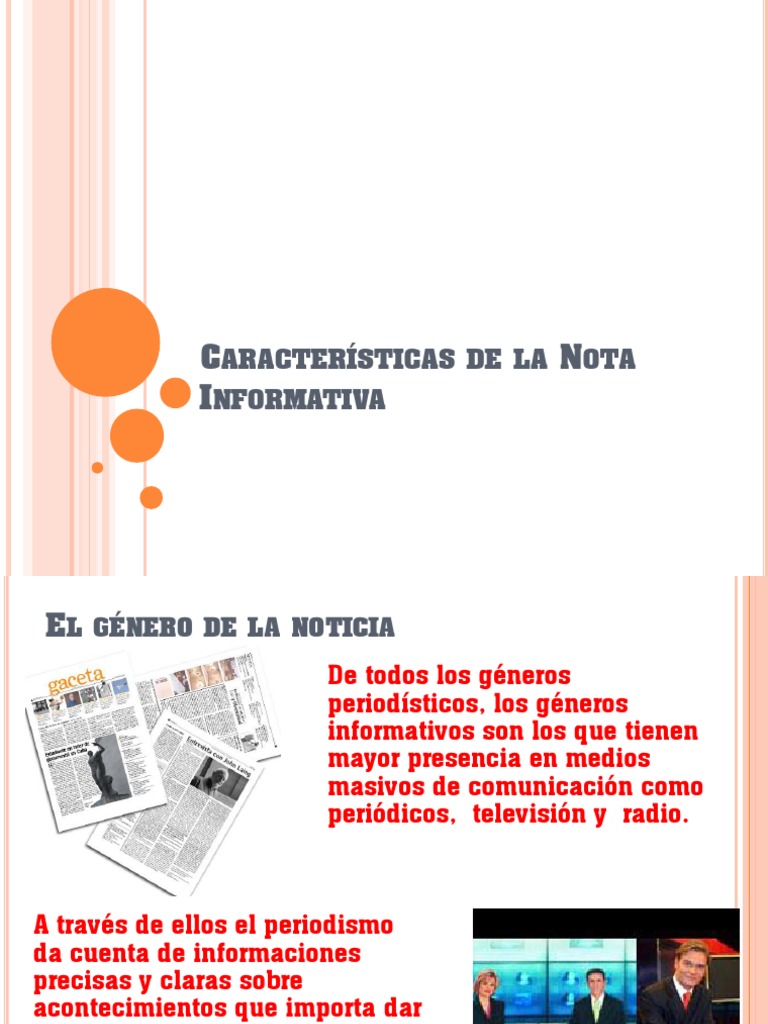 5 Caracteristicas de La Nota Informativa | Noticias | Radio