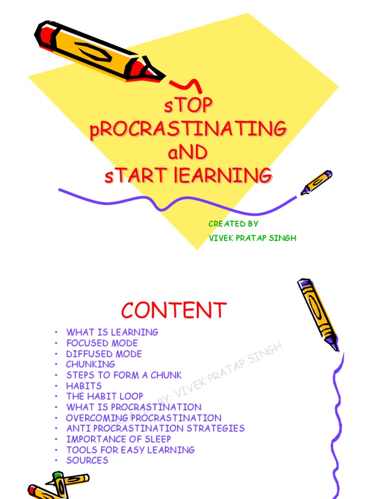 Stop Procrastinating and Start Learning | PDF