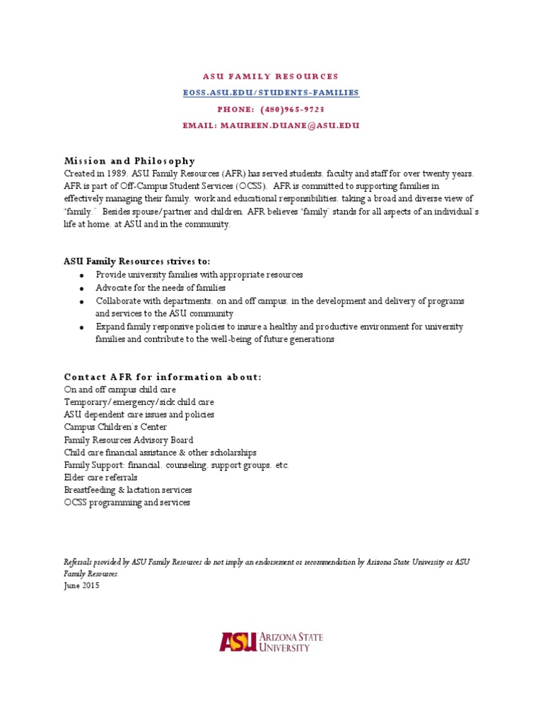ASU Family Resources | PDF