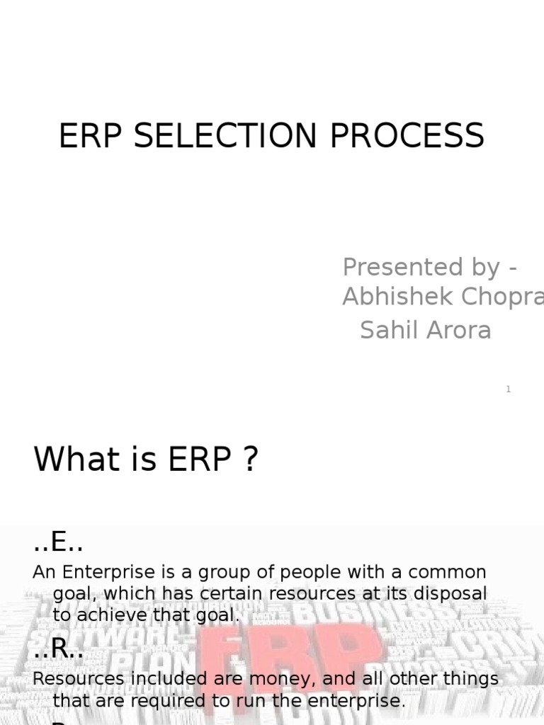 Erp Selection Process Sahil and Abhishek | PDF