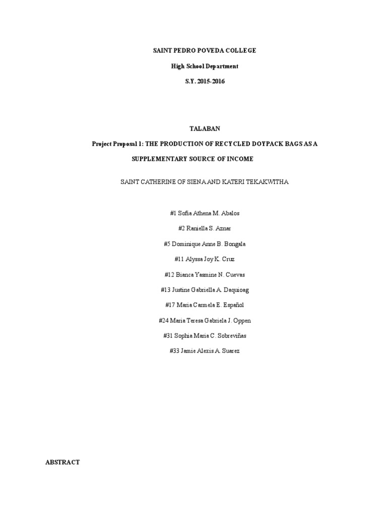 Saint Pedro Poveda College High School Department S.Y. 2015-2016 ...