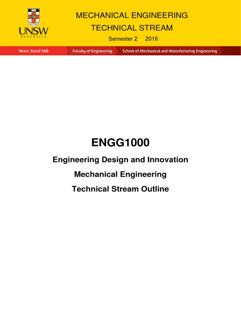 ENGG1000: Mechanical Engineering Technical Stream | PDF | Mechanical ...