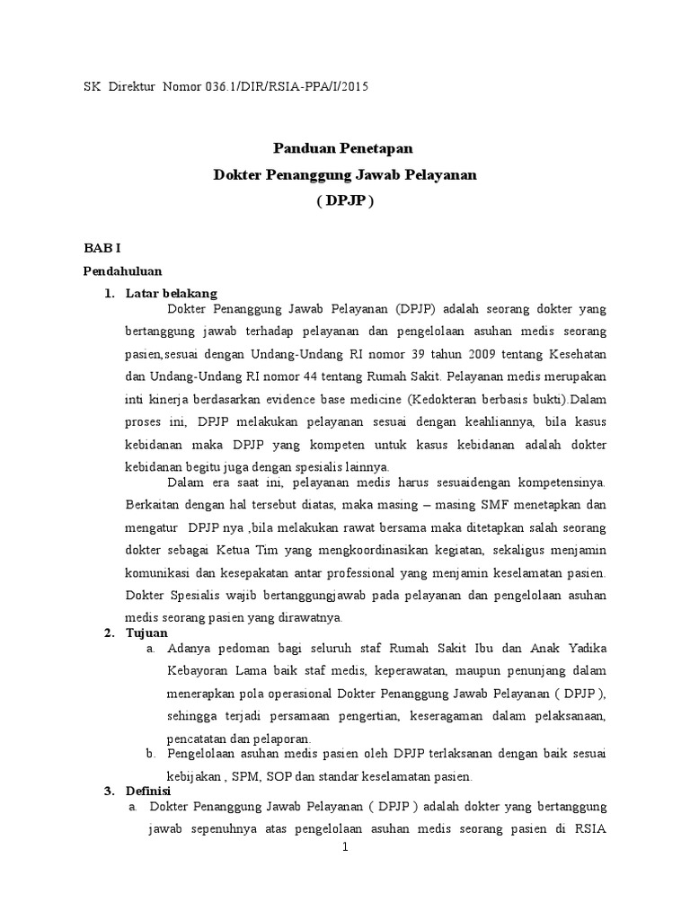 Panduan Penetapan DPJP | PDF | Sains & Matematika