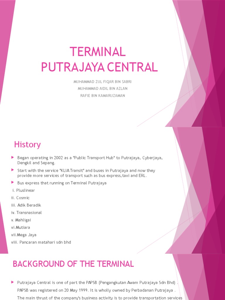 Terminal Putrajaya Central: Muhammad Zul Fiqar Bin Sabri Muhammad Aidil ...