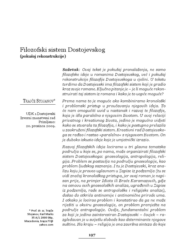 Dostojevski Zapisi | PDF