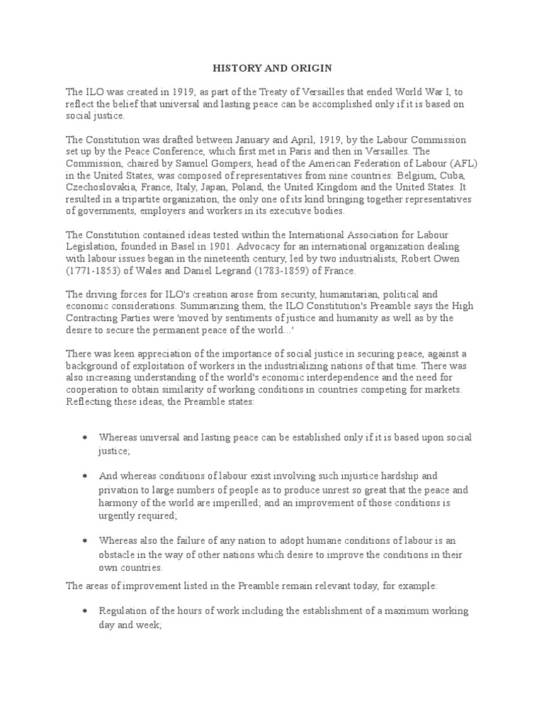 ILO - Aims and Objectives of Ilo | Download Free PDF | International ...