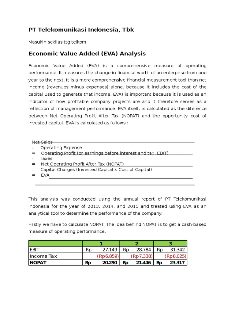 EVA Analysis | PDF | Cost Of Capital | Profit (Accounting)