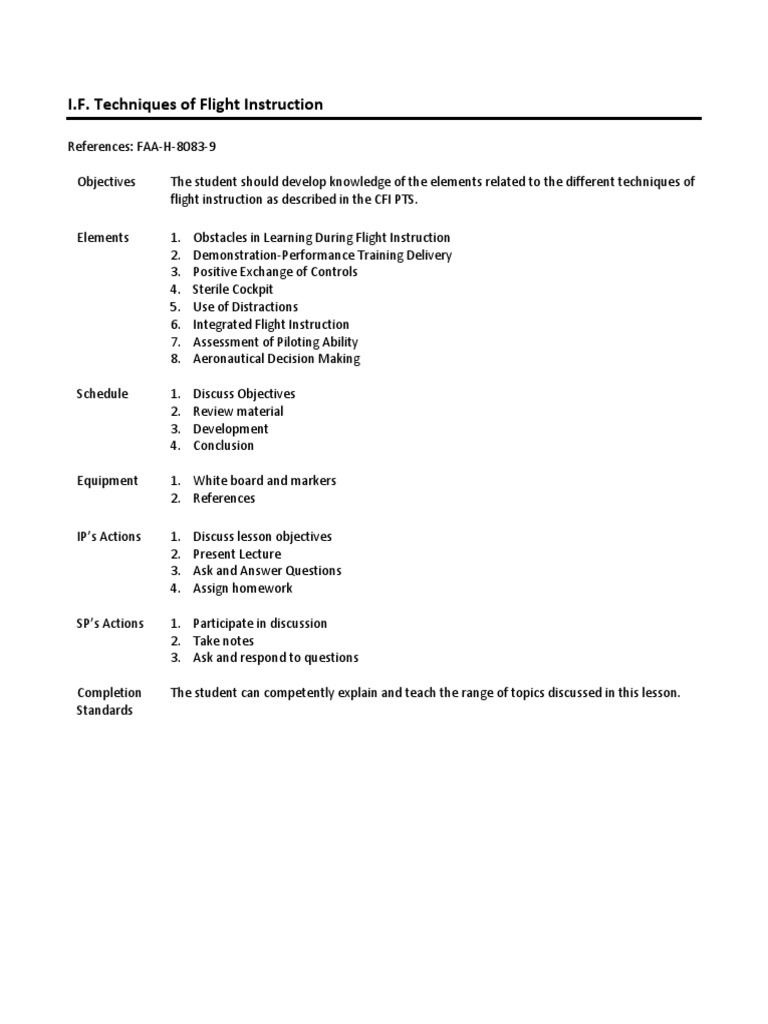 Flight Instruction Techniques Guide | PDF | Flight Instructor ...