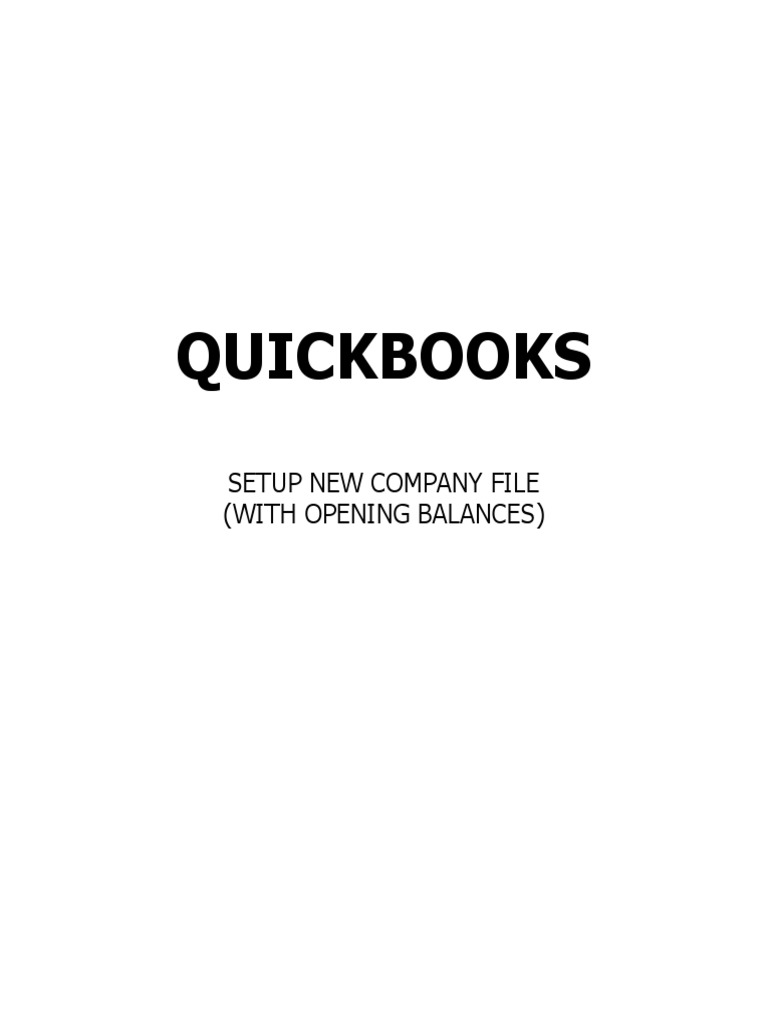Quickbooks Setup New Company File | PDF | Debits And Credits | Accounting