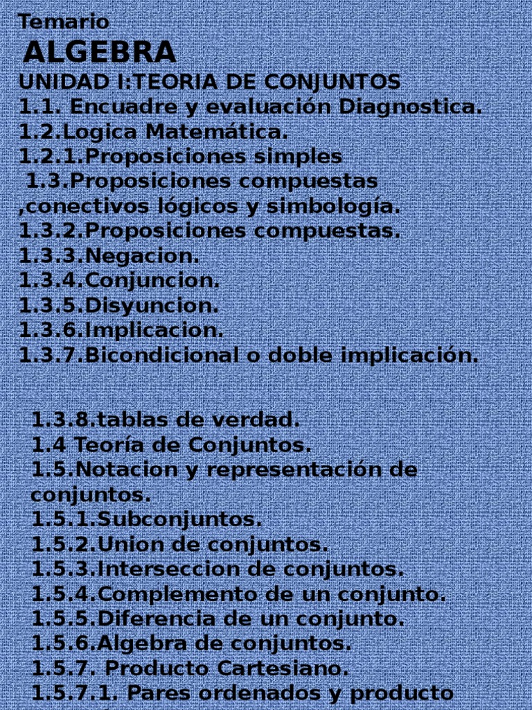 Temario Algebra | PDF | Factorización | Linealidad