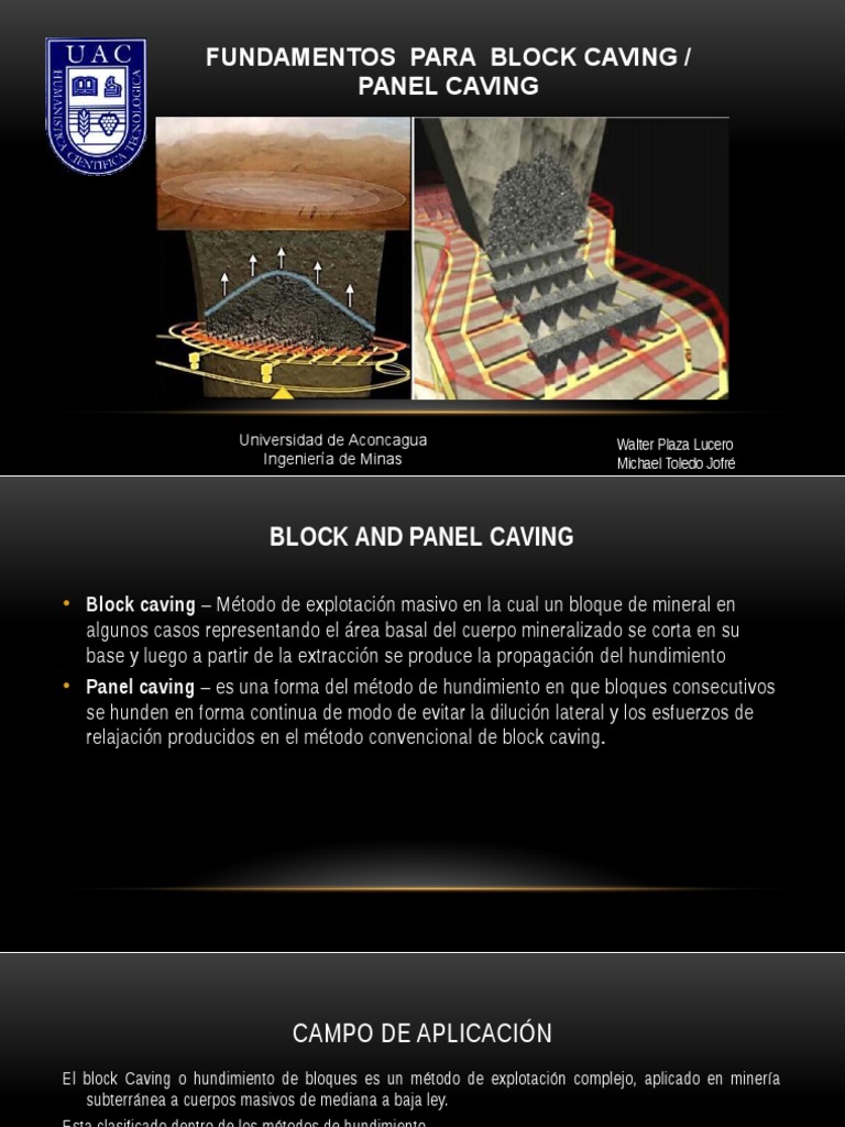 Block and Panel Caving UAC | Minerales | Minería