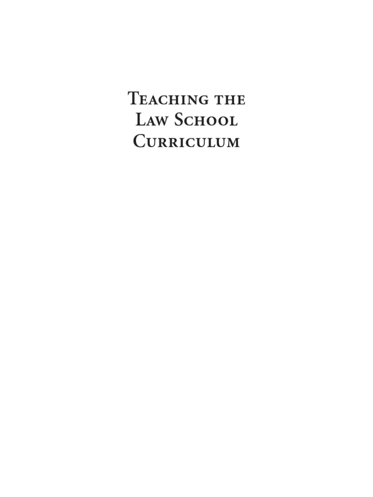 Teaching The Law School Curriculum Pdf Corporations Legal Personality