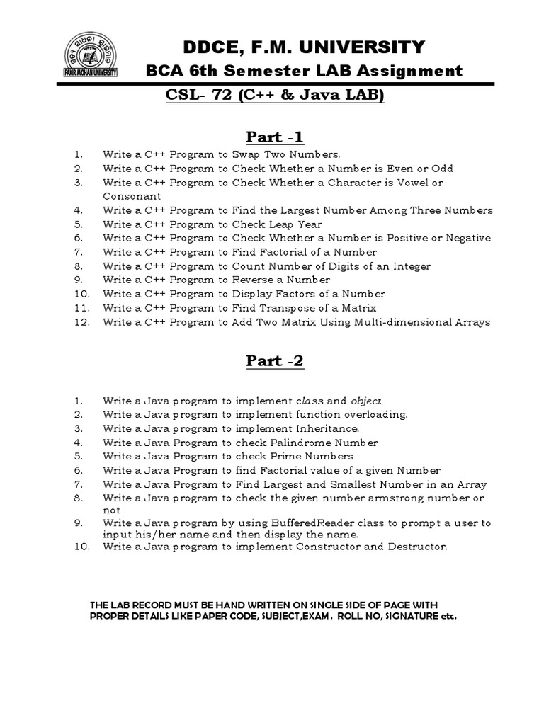 BCA 6TH Semester LAB Assignment | PDF