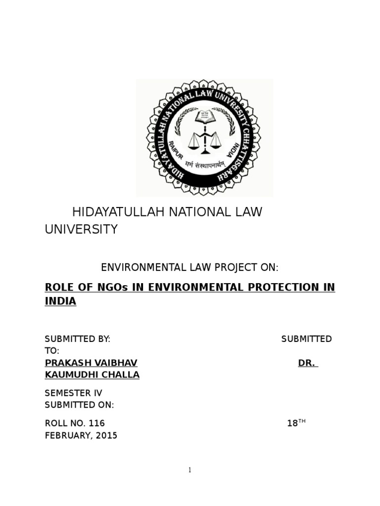 Role of NGOs in Environmental Protection in India | PDF | Environmental ...