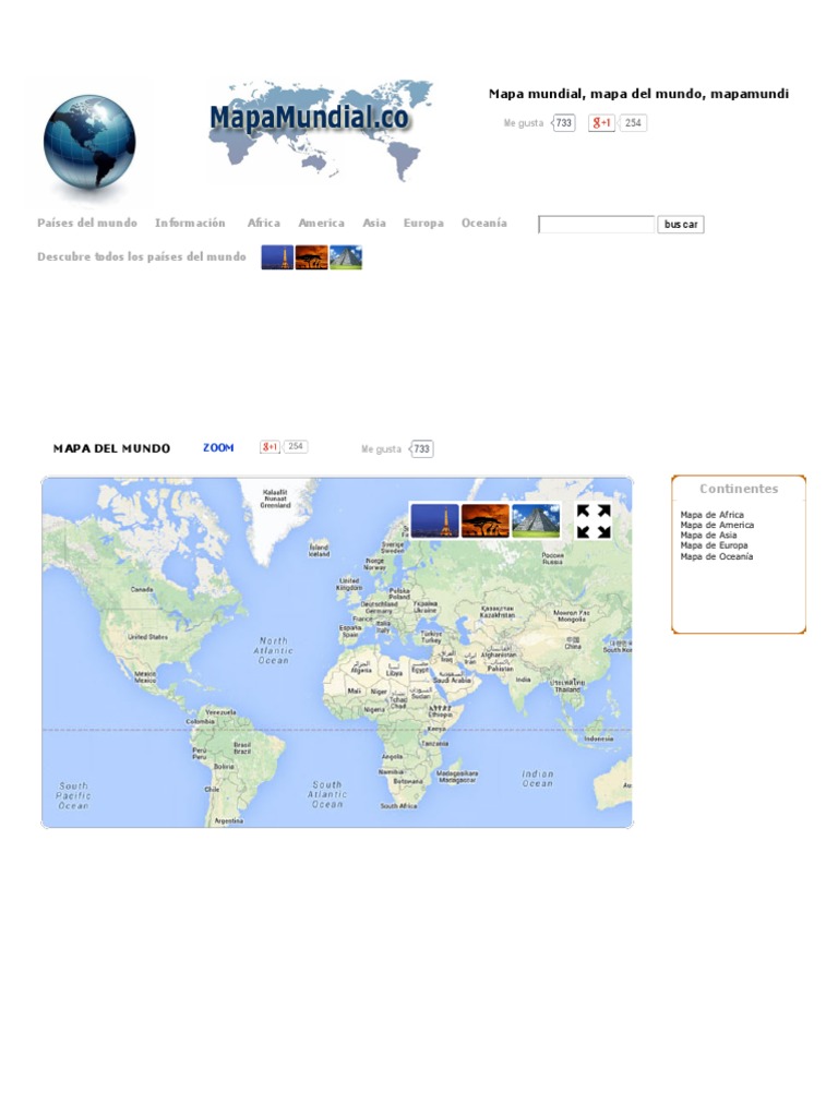 Mapa Mundial, Mapamundi, Mapa Del Mundo, Atlas, Politico, Fisico, Mudo ...