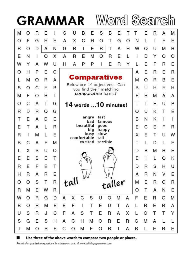 Comparatives Puzzle EFL PDF | PDF